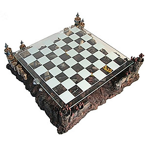 17" Fantasy Good Vs. Evil 3D Chess Set, Bronze & Silver Tone
