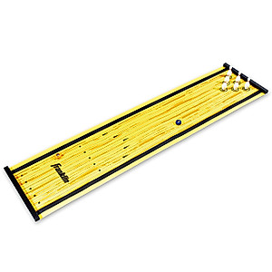 Franklin Sports Shuffleboard Table Game Mats – Tabletop Shuffleboard Mats and Pushers – Indoor Shuffleboard and Curling Games - Football Shuffleboard