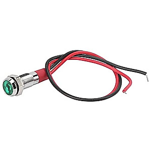 1 PC 6mm LED Metal Indicator Adjustable Cake Scraper, Flower Silicone MoldLight 6V 1A Waterproof Lamp LED Lights Emitting Diodes for Pilot Car Truck Boat with Wire (Green)