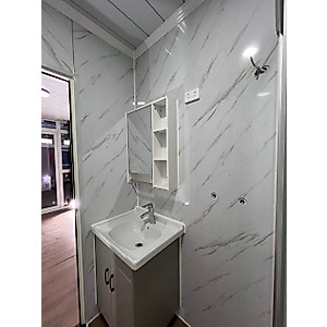 Generic 20Ft Pre Fabricated Expandable Container House | 2 Bedroom Set | Kitchen | Bathroom with a washbasin, Mirror | Luxury Tiny Villa | Portable Home |, White