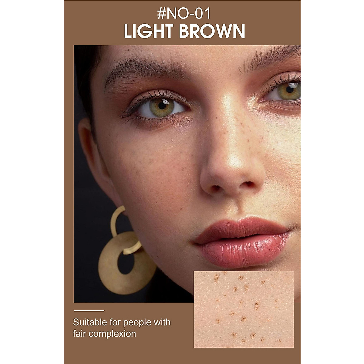 MAEPEOR Freckle Pen Light Brown Natural Freckle Pen Longlasting Waterproof Dot Spot Pen Create Natural Sunkissed Skin (Light Brown)