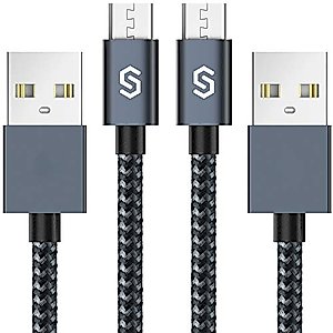 Micro USB Cable Android Charger - Syncwire [2-Pack 6.5 ft] Super-Durable Nylon-Braided Fast Sync & Charging Cord for Samsung, HTC, Nexus, LG, Xbox One, PS4, Smartphones & More