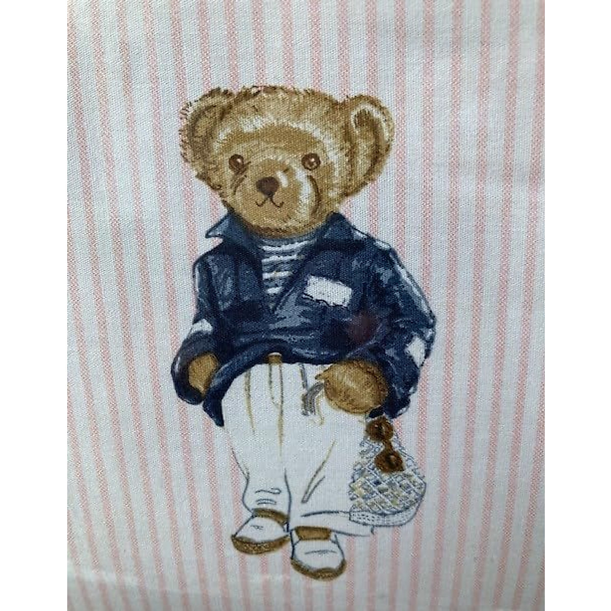 POLO RALPH LAUREN Teddy Bear Sweater Girls Pink Stripe King Comforter Set with 2 King Shams