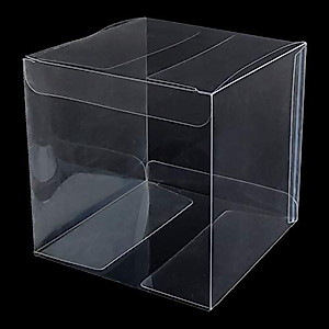 50 Pack PET Crystal Clear Boxes Transparent Boxes, 4 x 4 x 4 inch Clear Favor Boxes Gift Boxes Candy Boxes for Treat, Cookie, Cupcake, Wedding, Party, Bridal Shower and Baby Shower Favors
