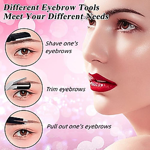 XUJINCN3-in-1 Eyebrow Scissors Kit，Eye Brow Cutter for Women，Eyebrow Grooming kit Specially Designed for Women，Include；Eyebrow Scissors with Comb, Hair Removal Tweezers, Facial Eyebrow Razor（Black)