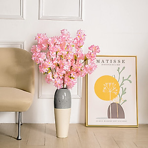 Tifuly 4Pcs Artificial Cherry Blossom Branches,42.52” Long Stems Fake Silk Flowers Bouquet Faux Cherry Flowers Arrangements for Party Office Home Wedding Decor（Pink）