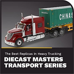 Diecast Masters International Lonestar Sleeper Cab w/Skeleton Trailer & 40' Dry Goods Sea China Shipping Container | 1:50 Lone Star Scale Model Semi Trucks | Diecast Model 71045