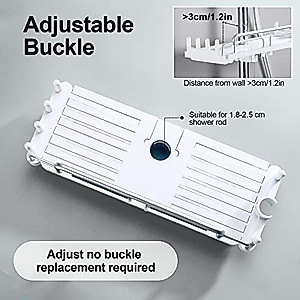 RYKKZ Shower Shelf,Bathroom Organizer,Shower Caddy,Shower Organiser,Shower Rack For Shower Rod,Hanging Shower Organizer, Suitable For Shower Rods From 0.70'' To 0.98'',Retractable Drill-Free,Firm