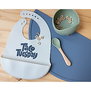 Lila & Jack 2 PK Silicone Bibs for Babies & Toddlers, BPA Free Waterproof Soft Durable Adjustable Silicone Bibs