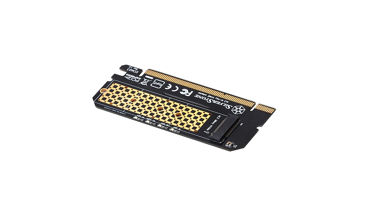SilverStone Technology Slim M.2 M Key PCIe NVMe Adapter to PCIe X4 with ...