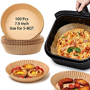 Air Fryer Disposable Paper Liner, 100PCS [ Large Size ] Non-stick Disposable Liners for 5-8QT Air Fryer