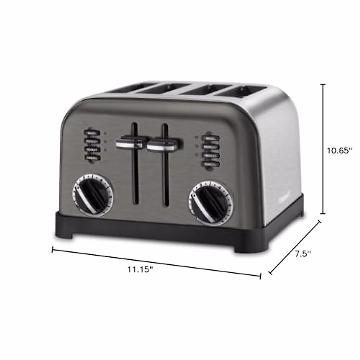 Cuisinart CPT-180BKS Classic 4-Slice Toaster, Black/Stainless Steel