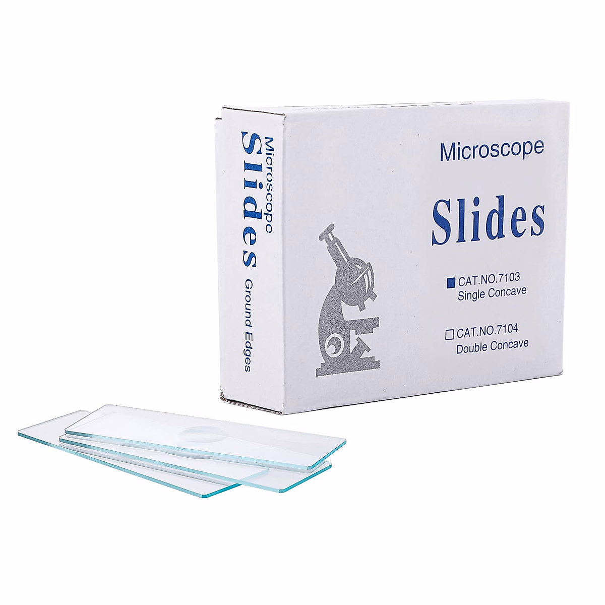 Microscope Slides Concave, Single concave 50pcs Glass Slide with Single Depression for Wet Specimen, Lab Sample Observe, Gift for Kids