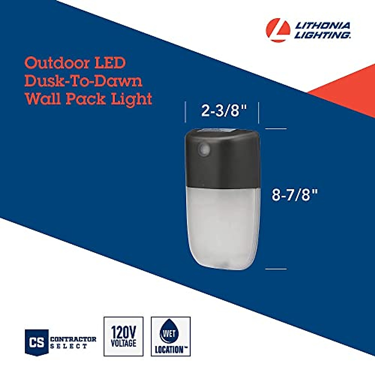 Lithonia Lighting OVWP LED 40K 120 PE DDB M4 Outdoor OVWP LED Dusk-to-Dawn Wall Sconce in Bronze, 14 Watts, 1240 Lumens