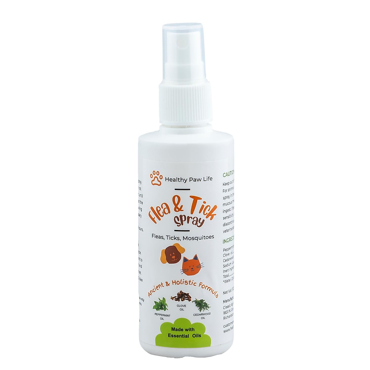 Flea and Tick Spray for Fleas, Ticks and Mosquitoes - Application for Dogs, Cats and Home (100 ml)