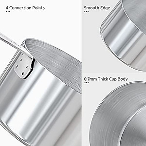 U-Taste 12 Piece Measuring Cups and Spoons Set in 18/8 Stainless Steel : 7 Measuring Cups & 5 Measuring Spoons