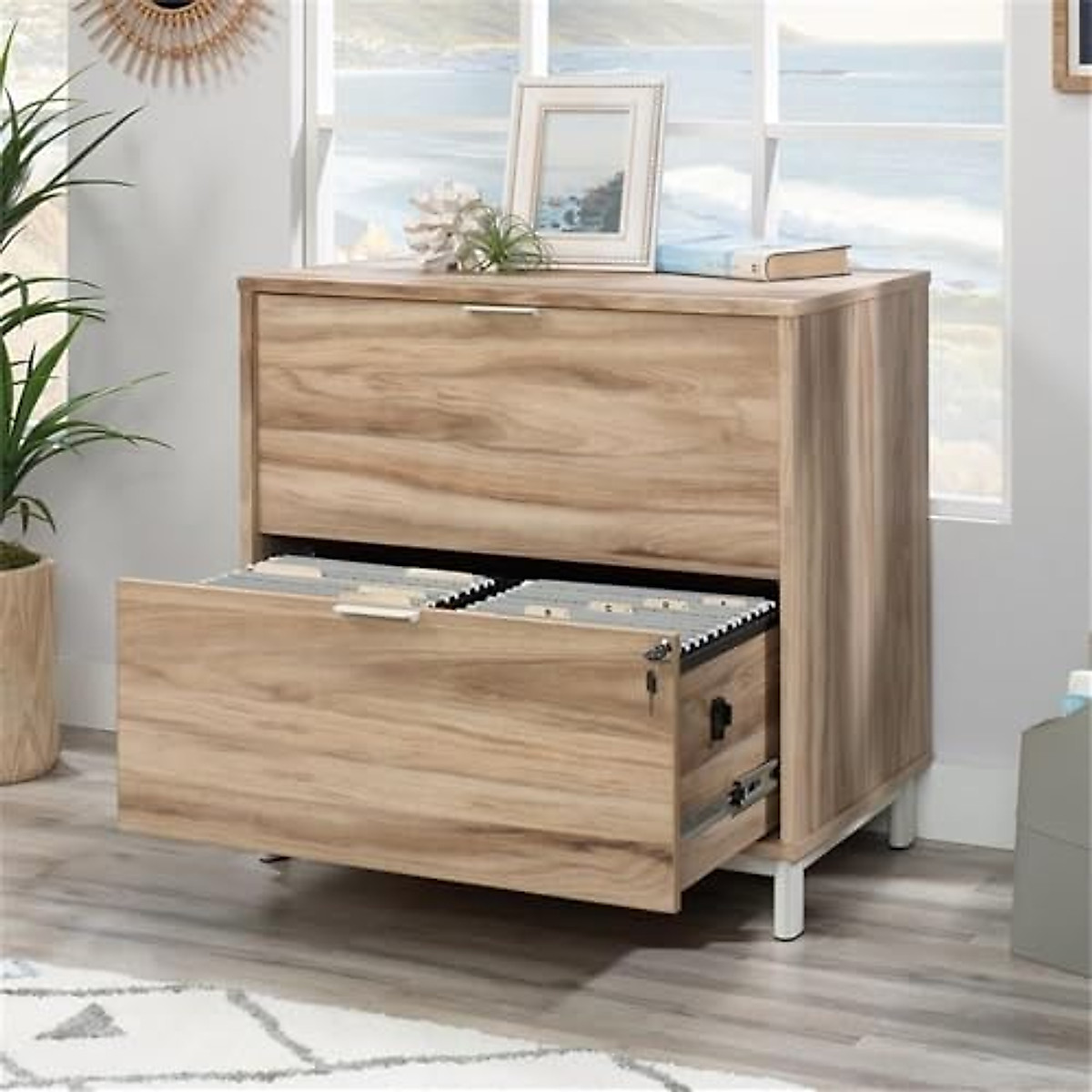 Sauder Portage Park 2-Drawer Lateral File Cabinet in Kiln Acacia, Kiln Acacia Finish