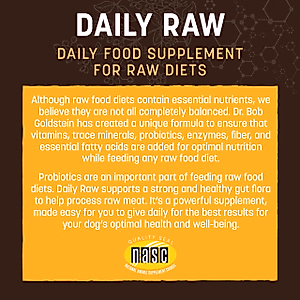 Earth Animal Daily Raw Cat Food & Raw Dog Food Topper | Complete Cat & Dog Vitamins Supplement| 1 Pound