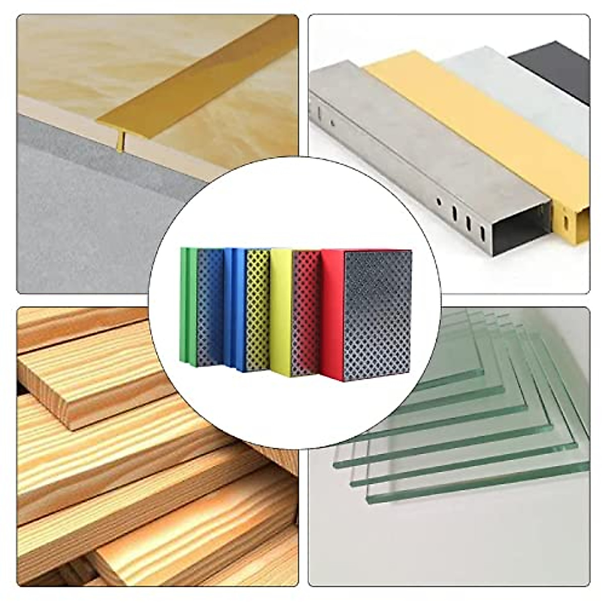 Kakalote Diamond Hand Polishing Pad Diamond Sanding Pads Marble Tile Polishing Pad for Stone Ceramic Tile Glass Grinding Trimming 4Pcs/Set Grit 60# 100# 200# 400#(3.74x2.36x1.22inch)