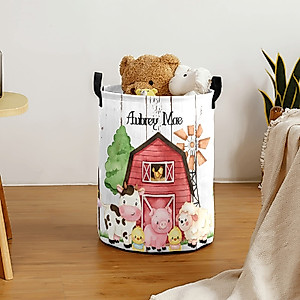 Cute Farm Animals Storage Bin, Waterproof Oxford Fabric Clothes Basket Organizer for Laundry Hamper,Toy Bins,Gift Baskets, Bedroom, Clothes,Baby Nursery