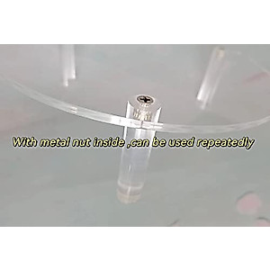 HESIN Acrylic Cake Display Risers Round Set of 3 Stand Risers Dessert Bakery Stand Rack Server Dessert & Pizza Holder