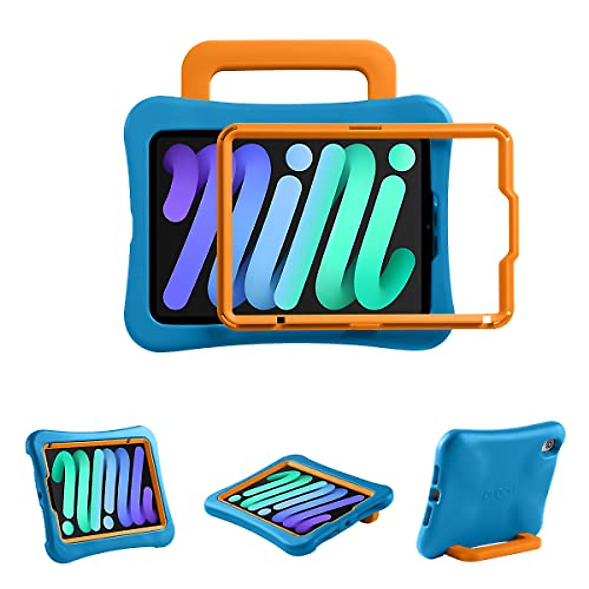 LeiJue Kids Case for 2021 iPad Mini 6, Light Weight Heavy Duty/Shockproof/Drop Proof with Handle/Kickstand, Child Friendly Protective Cover for iPad Mini 6th Gen 8.3inch (Blue)