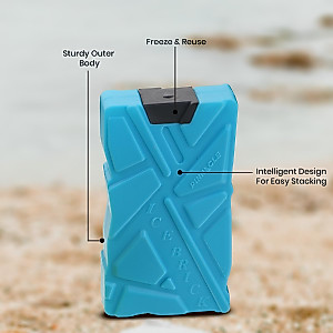 Pinnacle Ice Blocks for Cooler Set of 2, 20oz, Blue, Reusable, Leak-Free, Long Lasting, Non-BPA, Food Safe