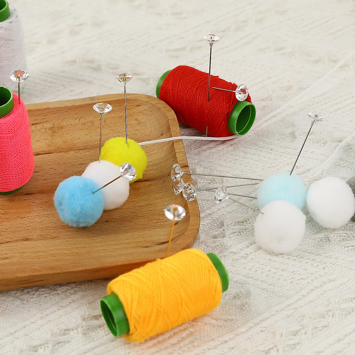 100 Pcs Diamond Pins for Flower Bouquet 2 Inch Corsage Pins Rhinestones Flower Pins Straight Pins for DIY Crafts Crystal Bouquet Holder for Wedding