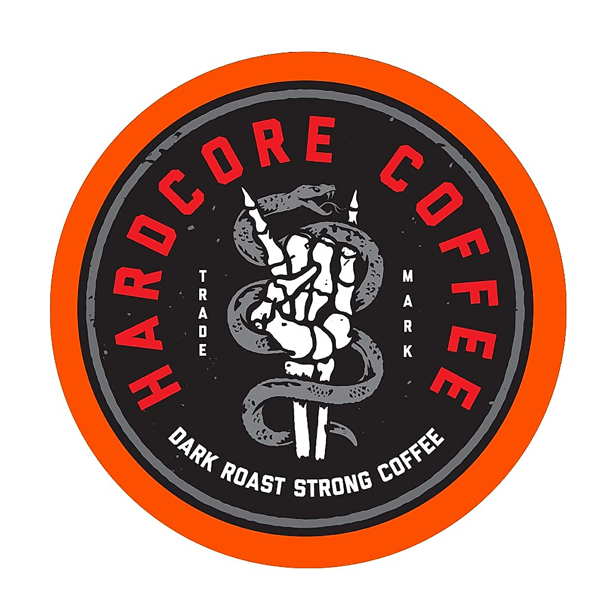 Hardcore Single Serve Coffee Pods for Keurig K Cup Brewers, High Caffeine, Strong Roast, 10 Count