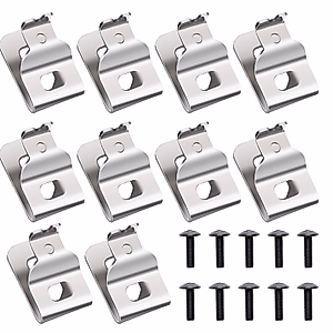 10Pcs Belt Clips For Dewalt, 304 Stainless Steel Hook Clips Drill Clips Tool Kit With Screws Belt Replacement for Dewalt N268241 Fit for 20V Power Tools DCD980 DCD980L2 DCD985L2 DCD985