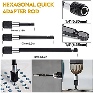 Flexible Drill Bit Extension Set, 105° Right Angle Drill Attachment, 1/4 3/8 1/2In Hex Shank Impact Driver Socket Adapter Rotatable Socket, Bendable Drill Bit Extension Screwdriver Bit