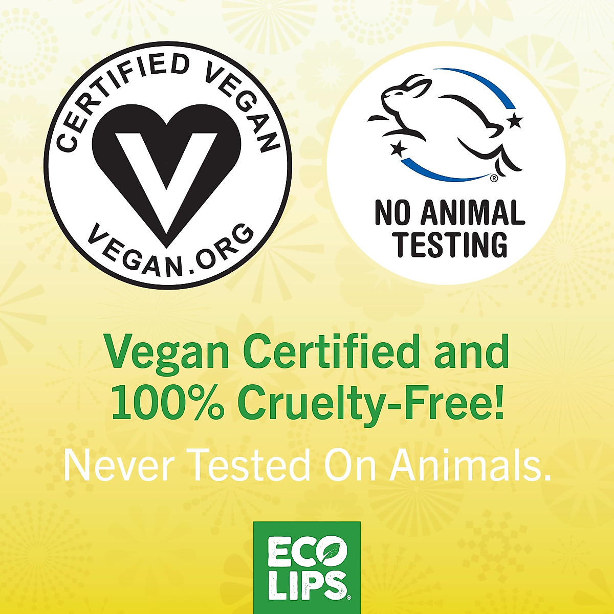 Eco Lips Bee Free Variety Pack Vegan Lip Balm | Candelilla Wax, Cocoa Butter & Coconut Oil Lip Care. Soothe & Moisturize Dry, Chapped Lips - 100% Plastic-Free Plant Pod Packaging - Made in USA