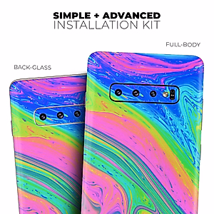DesignSkinz Neon Color Fushion V3 Protective Vinyl Decal Wrap Skin Cover Compatible with The Samsung Galaxy S20 (Screen Trim & Back Glass Skin)