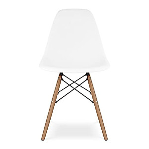 Aron Living AL10048 Paris Mid Century Modern Designer Plastic Chair Side, White