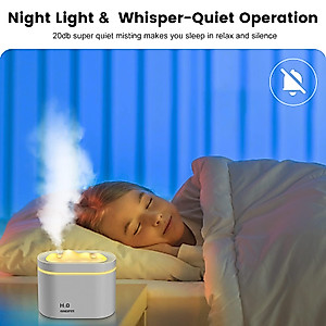 Mini Humidifier, 800ml Small Plant Humidifier, Portable Cool Mist Humidifiers for Bedroom, Personal Desk Humidifier for Baby Office Home, Auto Shut Off, Dual Nozzle Design, Super Quiet, White