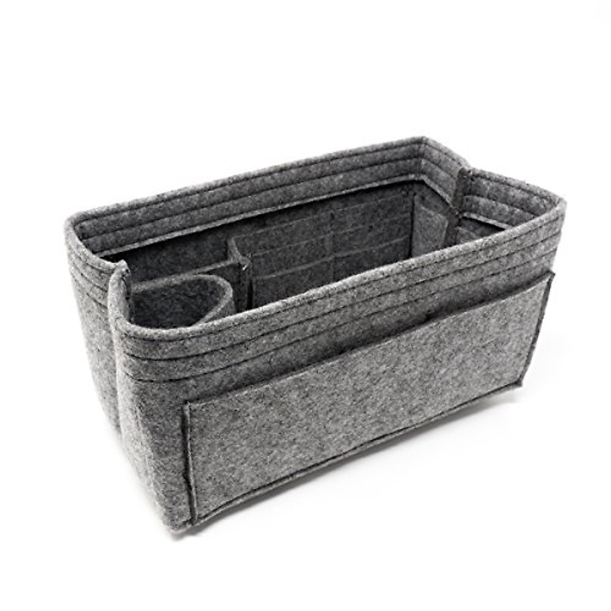 SORTE. Lightweight Felt Purse Insert Organizer With Credit Card Slots For Handbag & Tote Bag… (Grey)