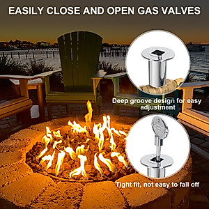 MOASKER 2 Pieces Universal Gas Fireplace Valve Key, Long Gas Fireplace Key, Gas Shut Off Key Tool for Natural Gas Fire Pit Accessories, 1/4" and 5/16" Turn Ball Valve - 18 Inches