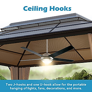 GAZEBEST Hardtop Gazebo Outdoor Polycarbonate Double Roof Patio Gazebo Aluminum Frame Gazebo Canopy with Netting and Curtains,for Garden Patio,Patio Backyard,Deck and Lawns (Brown, 10x13FT)