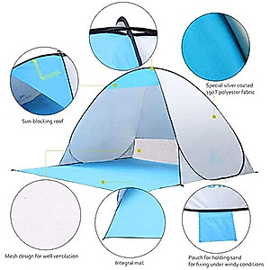 deals Deals Automatic Easy Outdoor Tent, Portable Sun Umbrella, Waterproof and Windproof - Keep You Protected, Ideal for 3-4 People, Outdoor Activities (Blue)