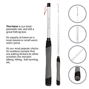 Tenkara USA Fly Fishing HANE™ Rod with Case, Super Compact All-Around for Small & Medium Fish - Ultra-Portable, Carbon Fiber, Lightweight (10ft10in - 330cm) (Tenkara USA Rod Only)