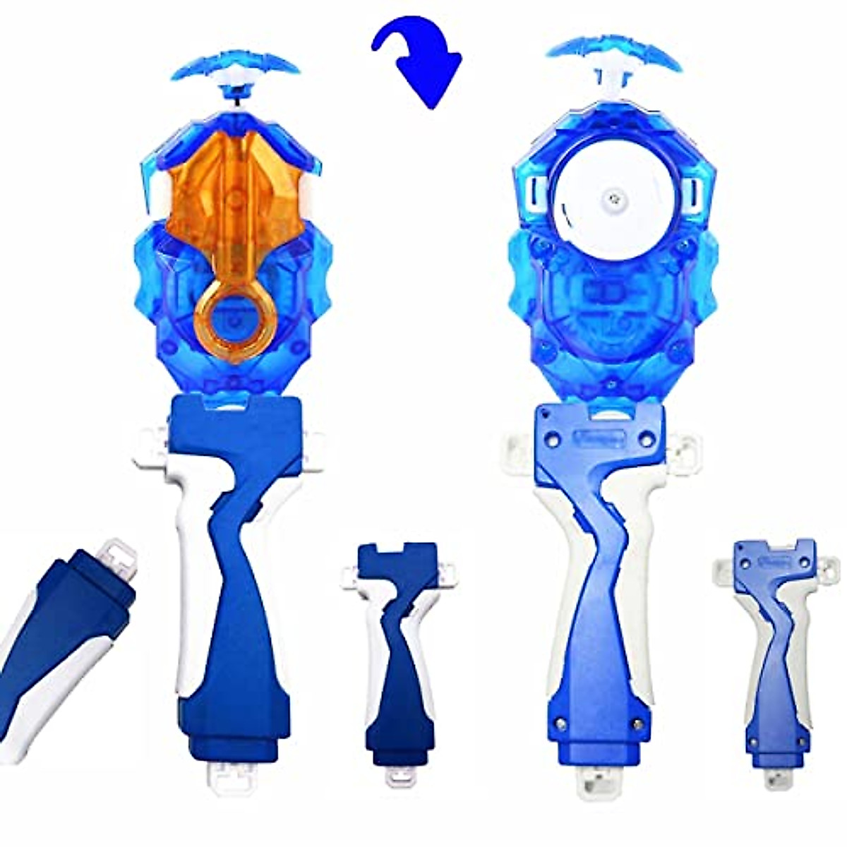 CombatGyro B-184 Launcher LR Bay Blades Toy DB Booster B-189 Guilty Longinus.Kr.MDS-2 Starter Set Grip Metal Fusion God Bey Battling Tops Burst Gaming Toys Gift for Boys Kids Age 4-7 8-12+