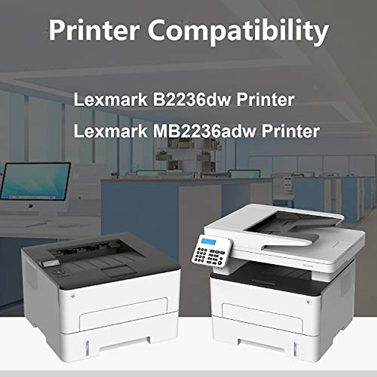 1 Black Cartridge B2236 B221000 Remanufactured Toner Cartridge Replacement for Lexmark B2236dw MB2236adw Printer,Sold by TopInk