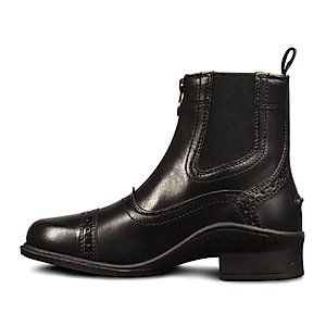 Ovation Women's Comfortable Durable Warm Water-Resistant Leather Equestrian Horse Riding Tuscany Zip Paddock Boot, Black, 6