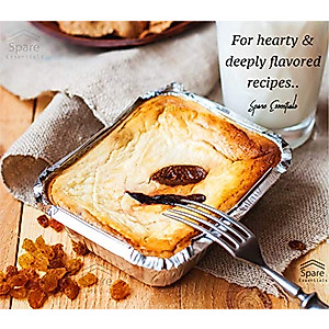 Spare Essentials 55 Pack - Aluminum Pan/Containers with Lids/Foil Containers/Aluminum Pans with Lids/Take Out Containers/Disposable Pans/Aluminum Foil Food Containers/Freezer meals containers (1 LB)