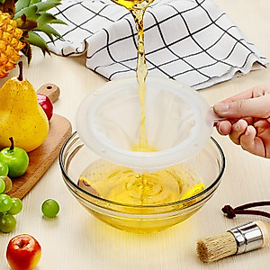 4 Pieces 200 Mesh Filter Food Filter Strainer Sieve Fine Mesh Nylon Mesh Colander Plastic Mesh Sieve for Filtering Yogurt Juice Milk Honey 5 Inch Kitchen Funnels