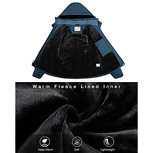 CAMELSPORTS Women's Waterproof Snow Ski Jakcet Fleece Warm Winter Coat Hooded Windproof Insulated Snowboarding Jacket