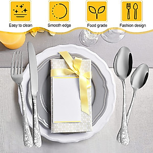 Vilihkc Unique floral pattern Silverware Set Mirror Polished Flatware Set Service for 4 Cutlery Set Stainless Steel Utensil Set for Kitchen Dishwasher Safe(20pcs)