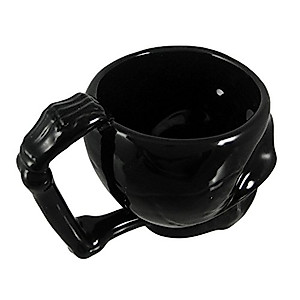 Cool Black Ceramic Skull Coffee Mug Cup Goth Evil