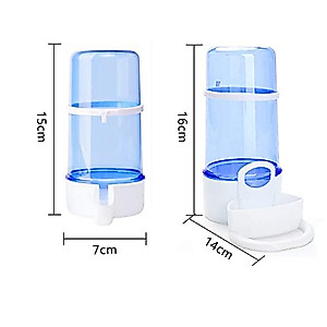 Automatic Bird Feeder, 2 Pack Bird Water Dispenser for Cage, No-Mess Parrot Feeder Bird Water Feeder Bird Cage Feeder Parakeet Water Dispenser Water Bottle Drinker Feeder Food Seed Dispenser 415ml