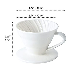 Pour Over Coffee Makers Ceramic Coffee Dripper V60 size 01 White